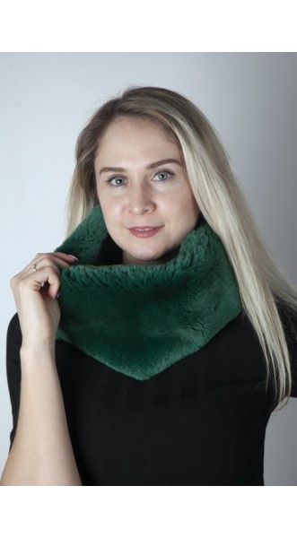 Green Rabbit Fur Neck Warmer | Rabbit Lapin Real Fur Accessories